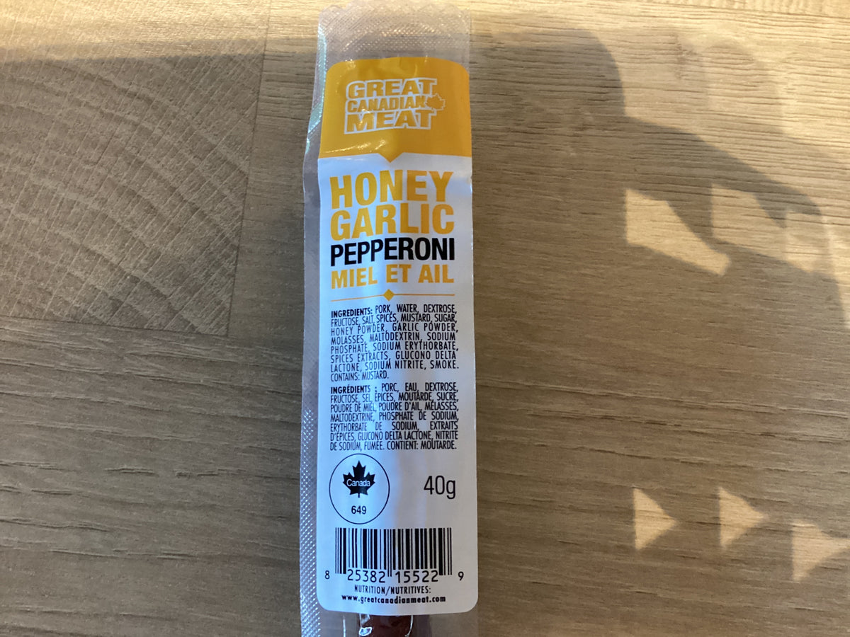 Honey Garlic Pepperoni 40g – Merrickville Cookies Inc.