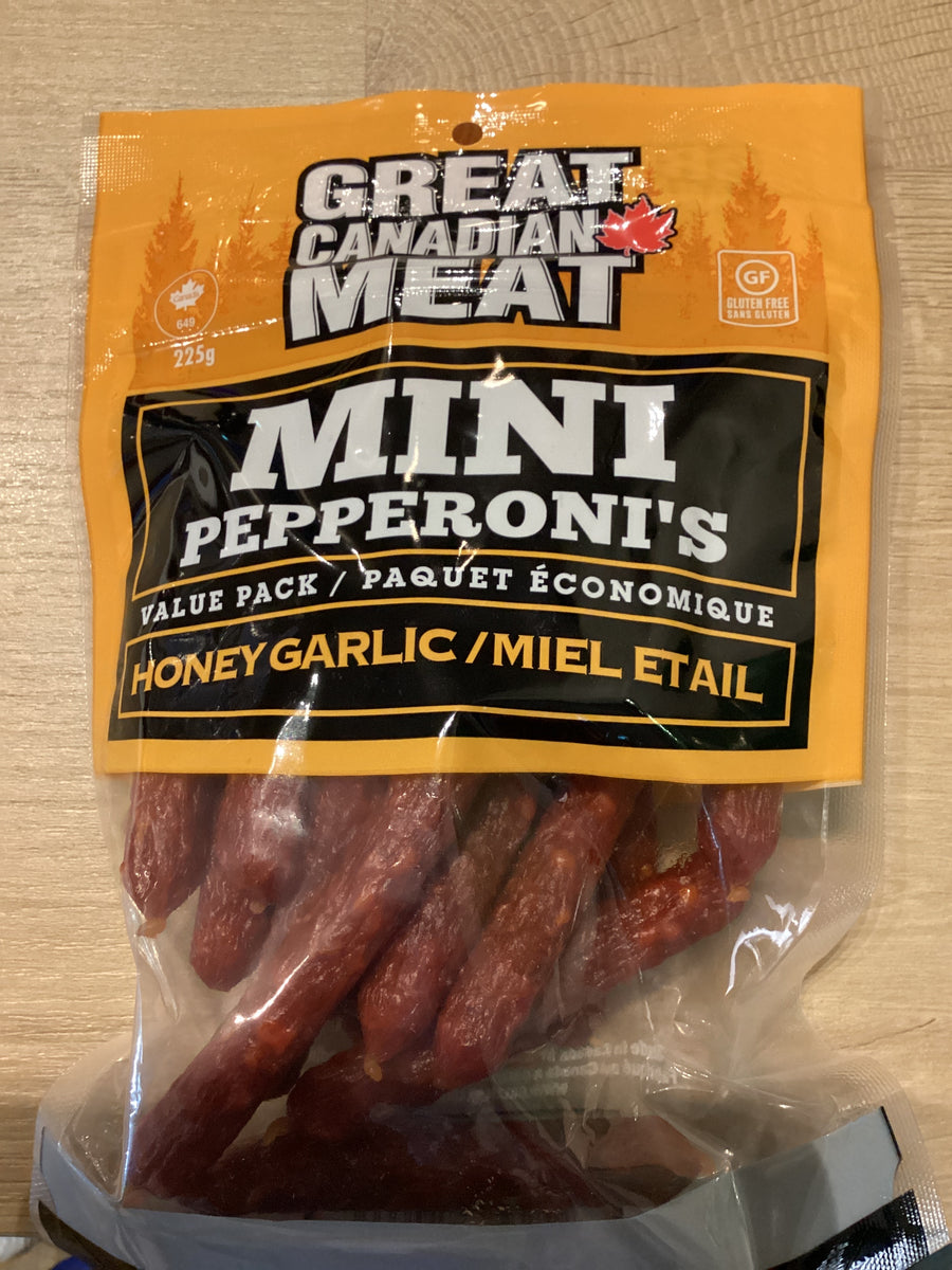 Honey Garlic Mini Pepperoni 225g – Merrickville Cookies Inc.